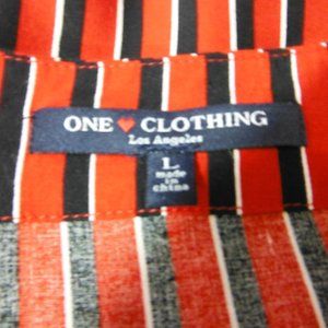 one clothing | Tops | Nwot One Clothing Red Striped Tie Waist Blouse ...